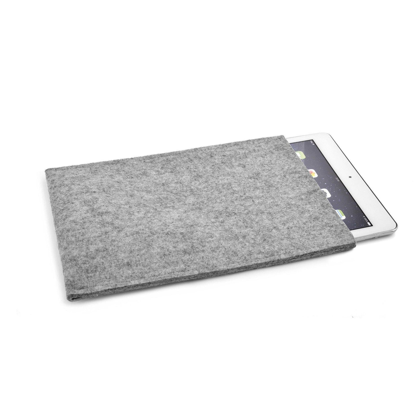 iPad Pro 12.9 inch Wool Felt Cover Grey Portrait - Wrappers UK